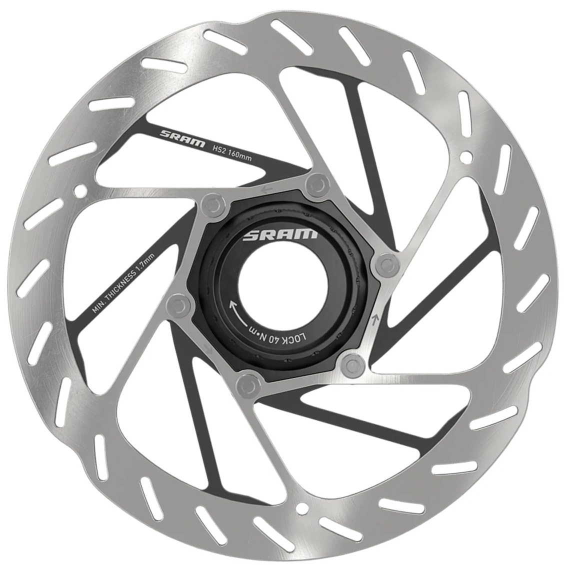 Ротор гальмівний SRAM HS2 160mm Center Lock (includes lockring) Rounded ...
